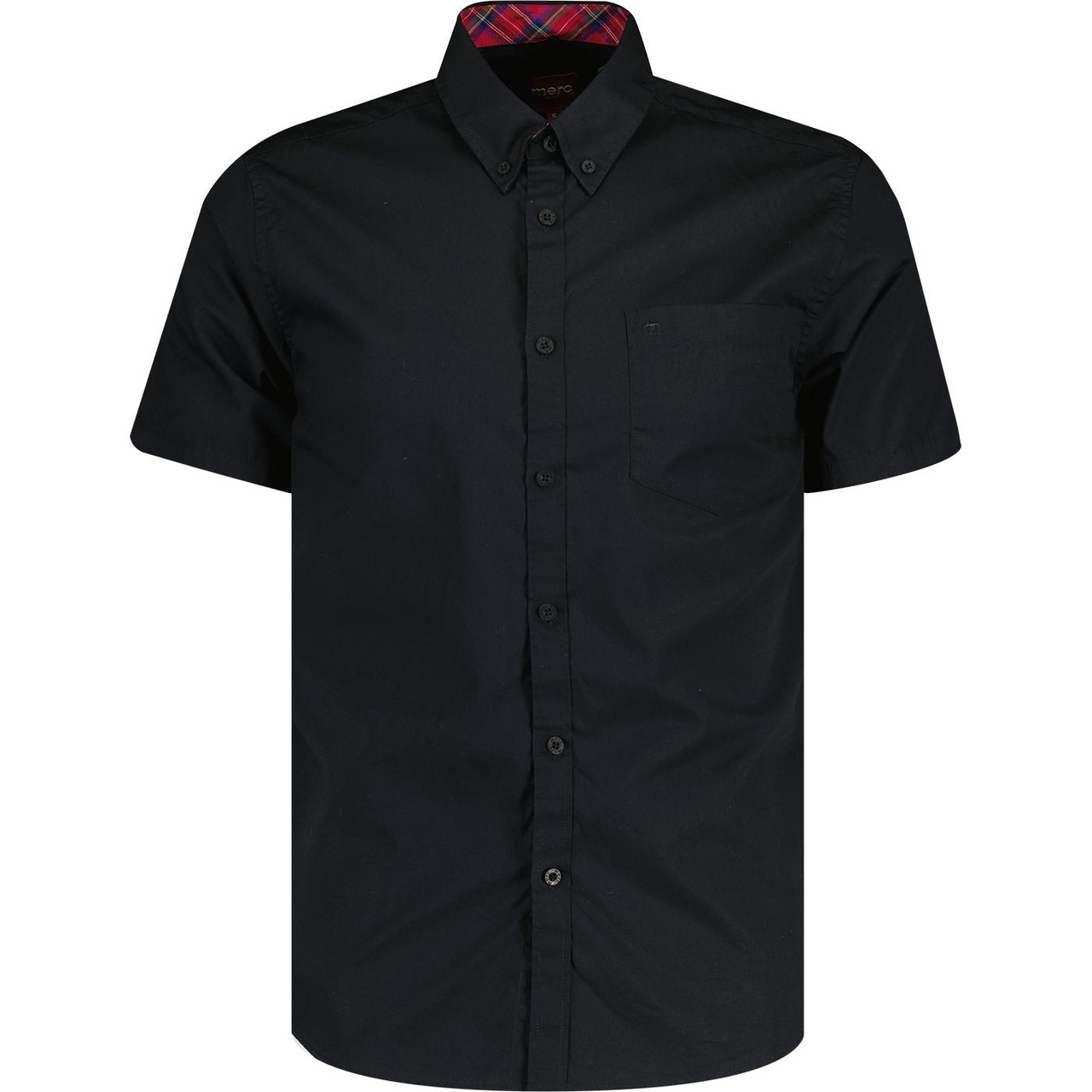 Merc Baxter Mens Retro Mod Short Sleeve Shirt in Black