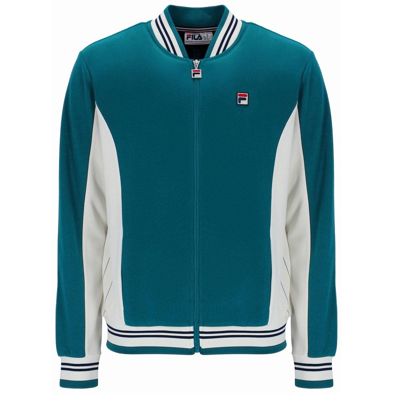 Settanta Fila Vintage 70s Baseball Track Jacket in Deep Lagoon