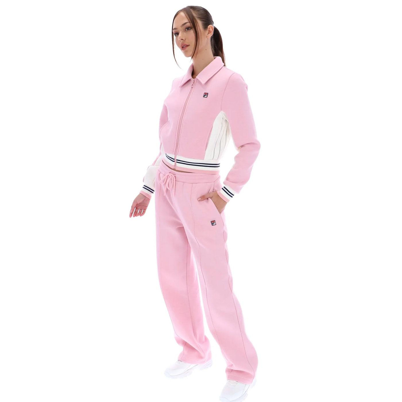 Harper Fila Vintage Cropped Settanta Track Top in Pink