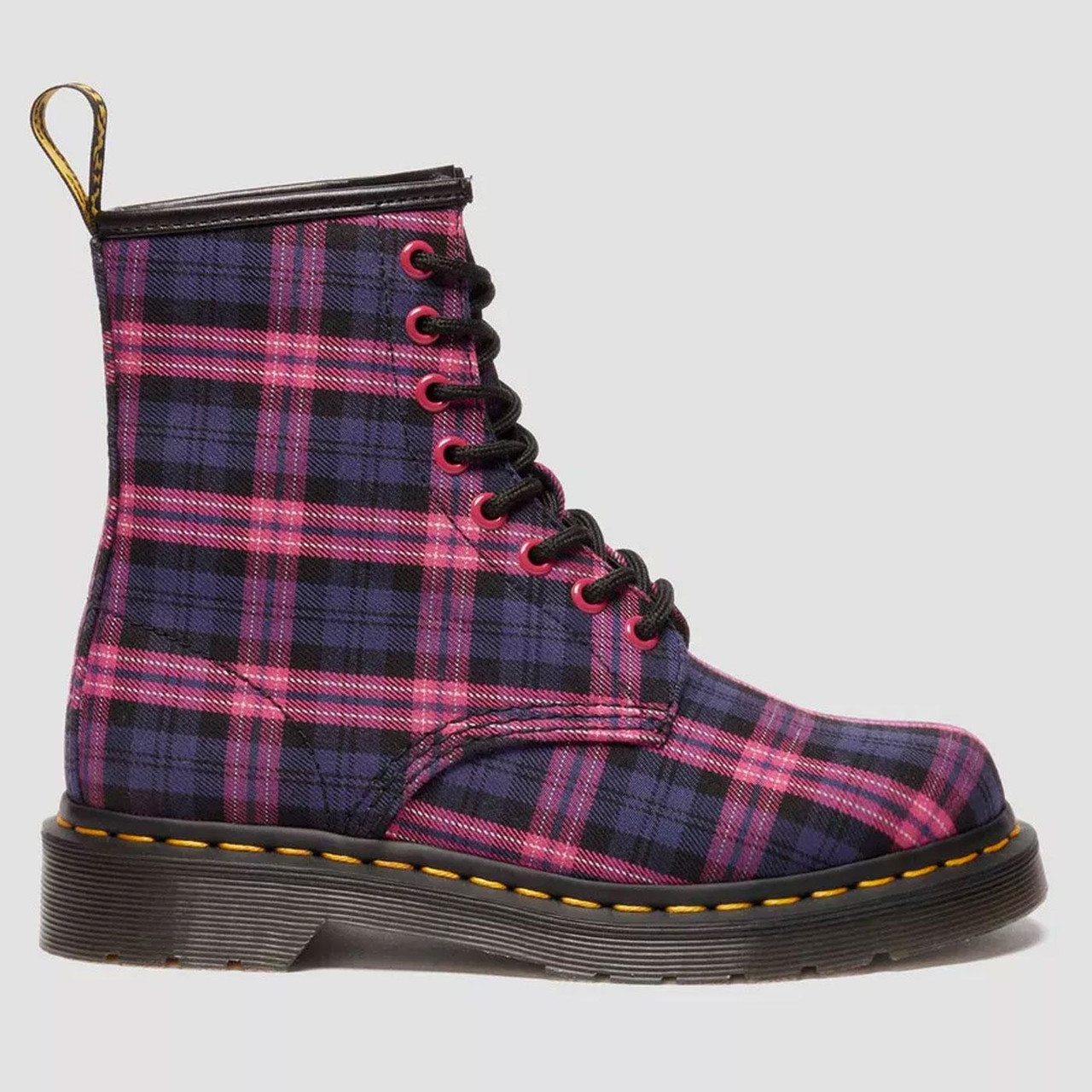 Dr Martens 1460 Pink Tartan 8-Eyelet Ankle Boots