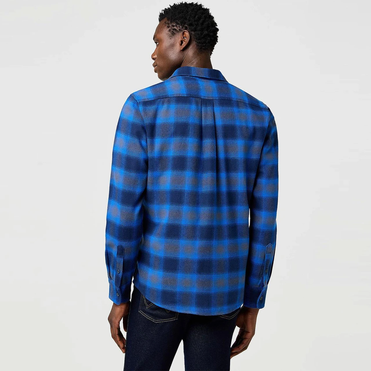 Wrangler Regular 1 Pocket Indigo Check Shirt (II)