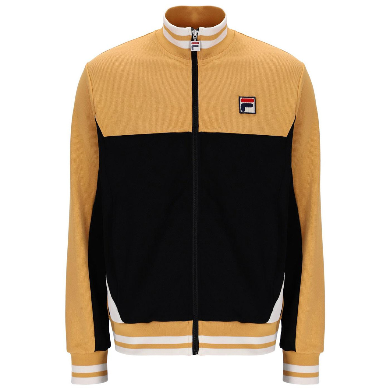 Tiebreaker Fila Vintage Funnel Neck Track Jacket in Oak Buff