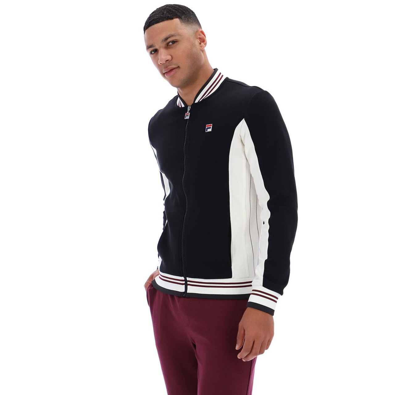 Settanta Fila Vintage Baseball Track Jacket in Black