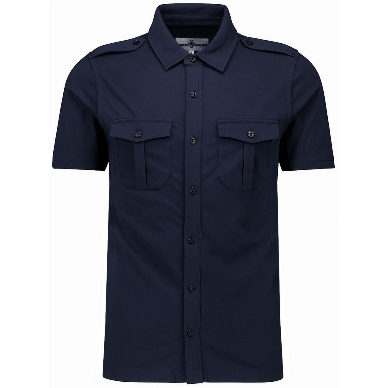 Revolver Madcap England Mod Jersey Military Epaulet Shirt in Navy