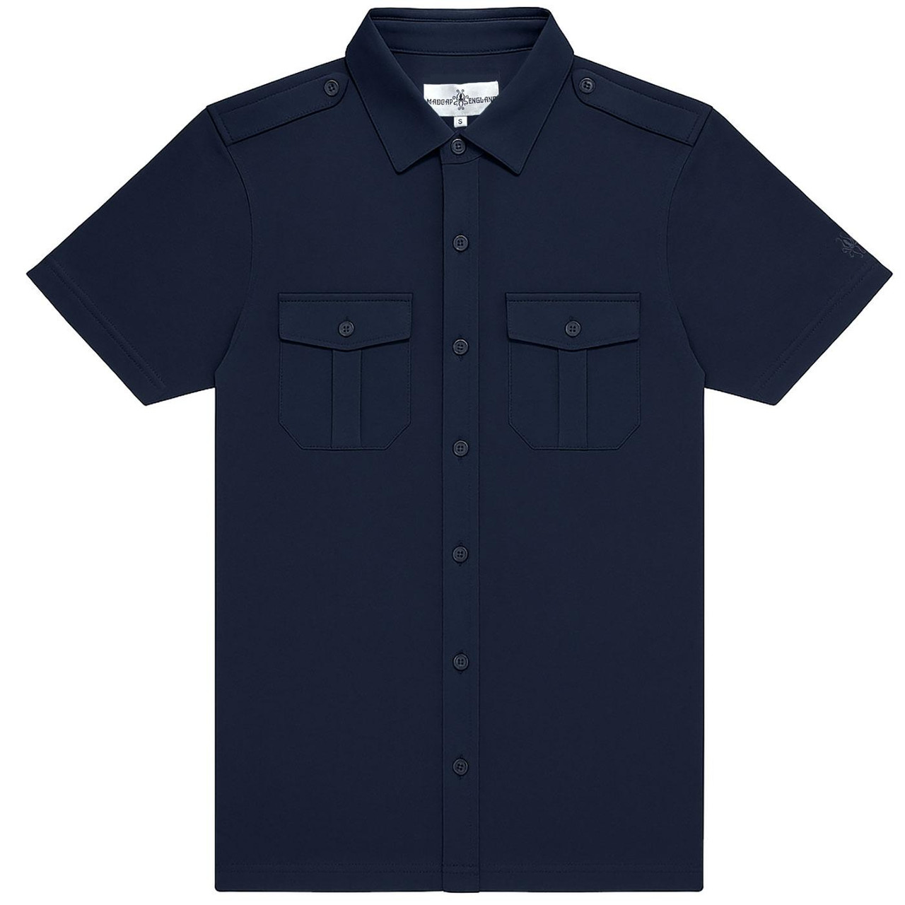 Revolver Madcap England Mod Jersey Military Epaulet Shirt in Navy