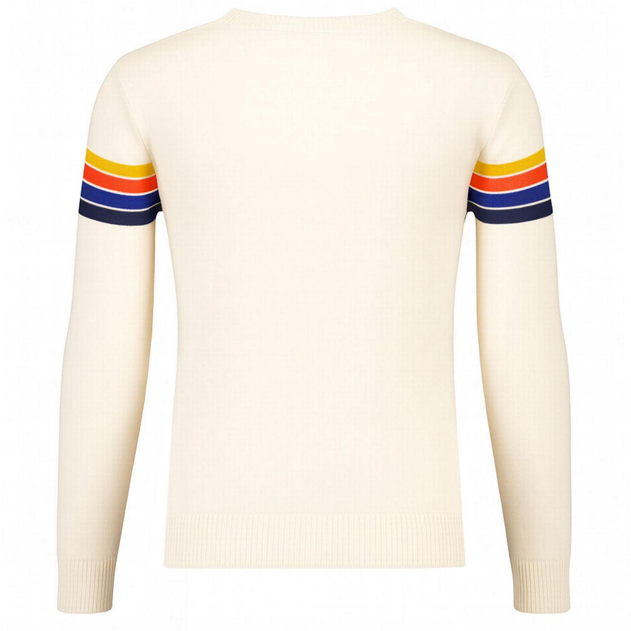 Jarvis Madcap England Retro Mod Rainbow Stripe Jumper in Birch