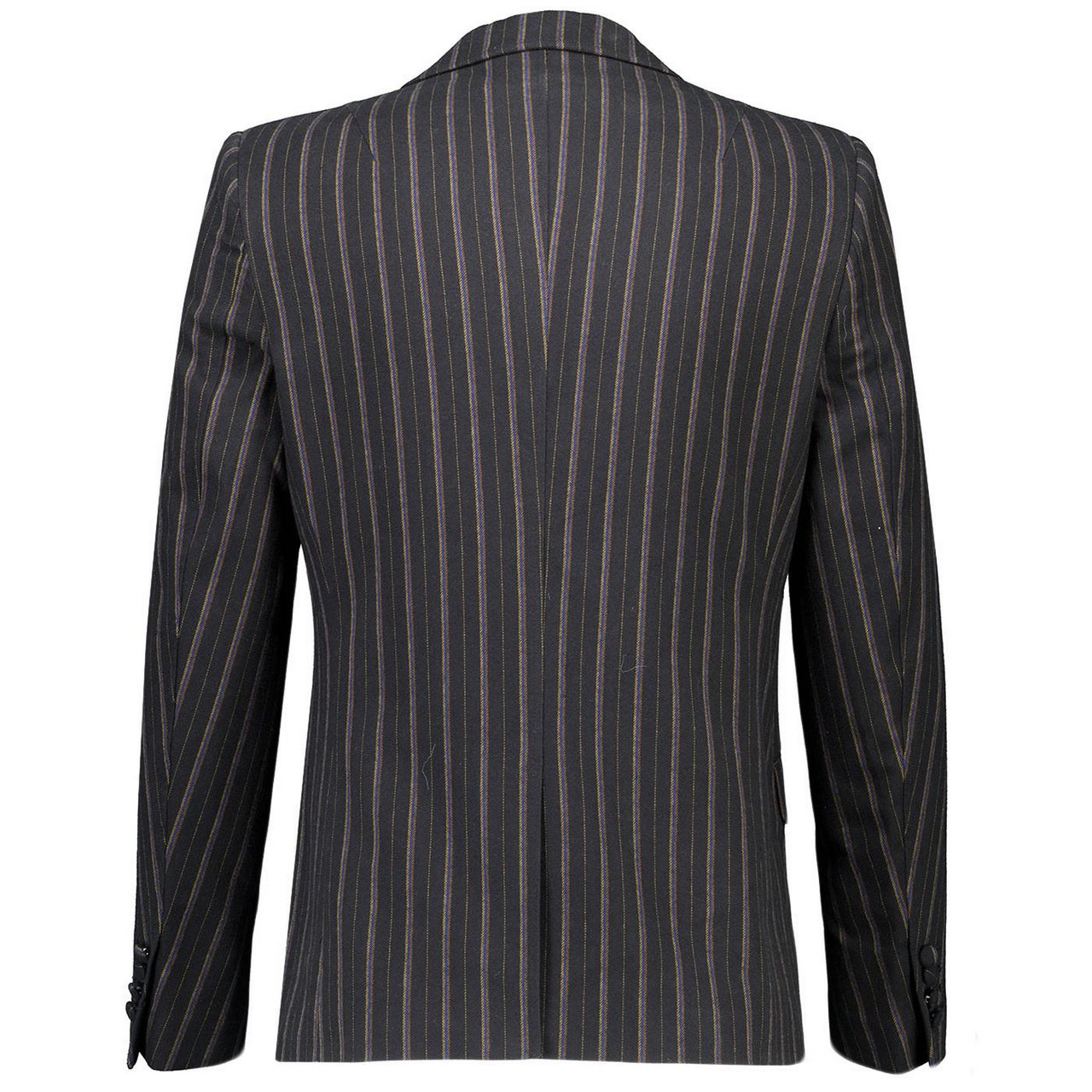Gabicci Vintage 60s Mod Henley Stripe Boating Blazer Jacket in Black