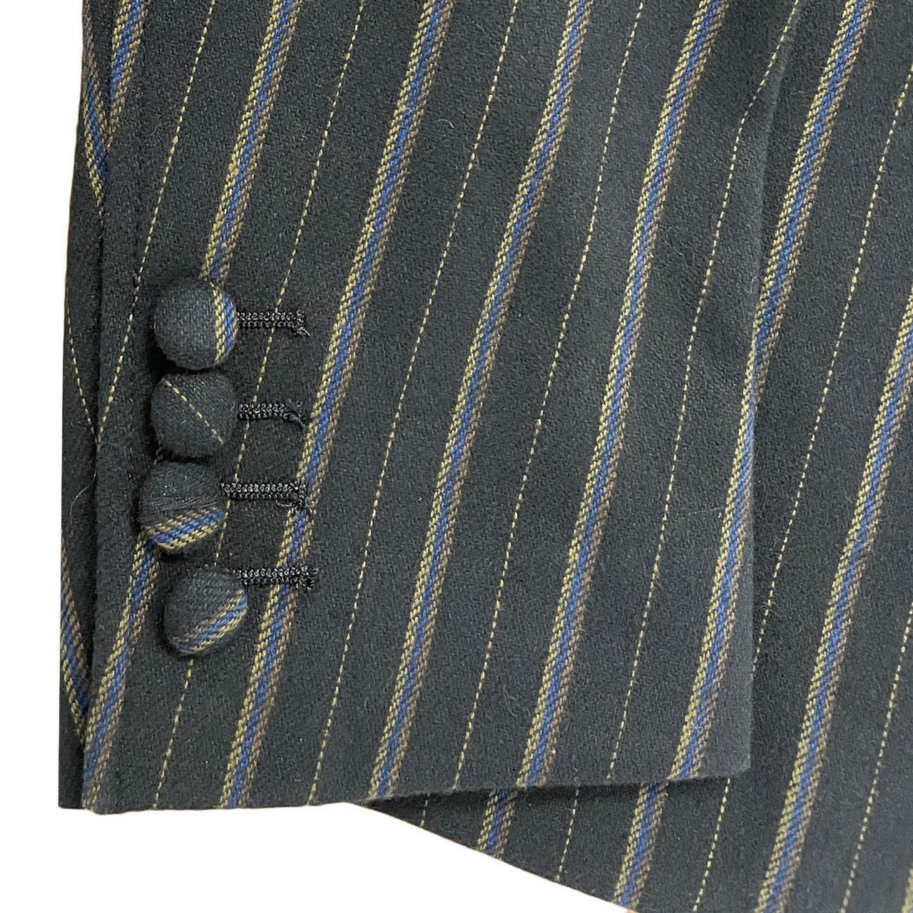 Gabicci Vintage 60s Mod Henley Stripe Boating Blazer Jacket in Black