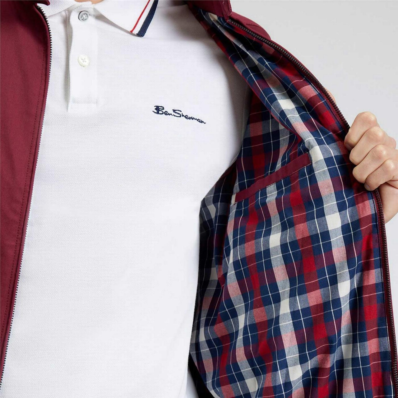 Ben Sherman Signature Mod Harrington Jacket in Cherry Red