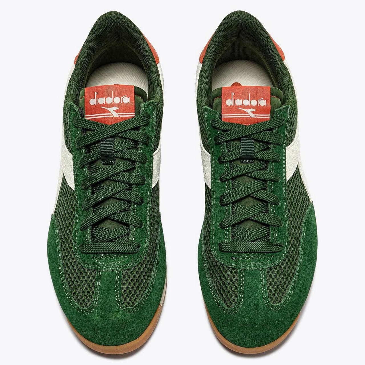 Diadora Cross Mesh Low Profile Suede Trainers in Eden Green