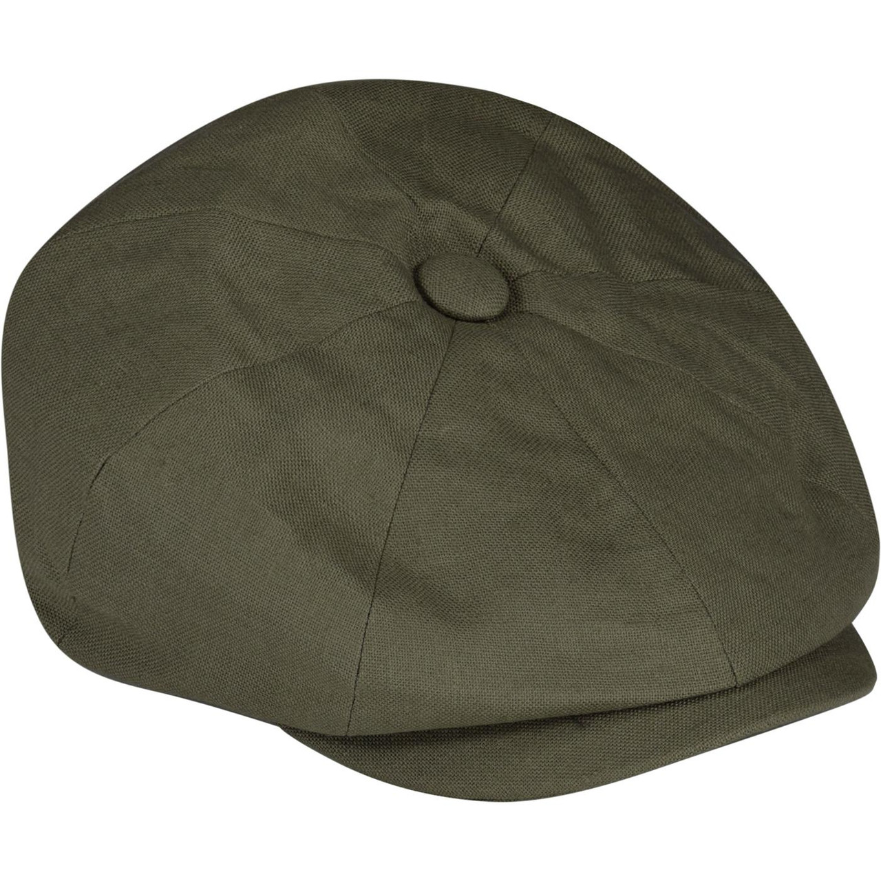 Alfie FAILSWORTH Irish Linen 8 Panel Newsboy Cap in Khaki