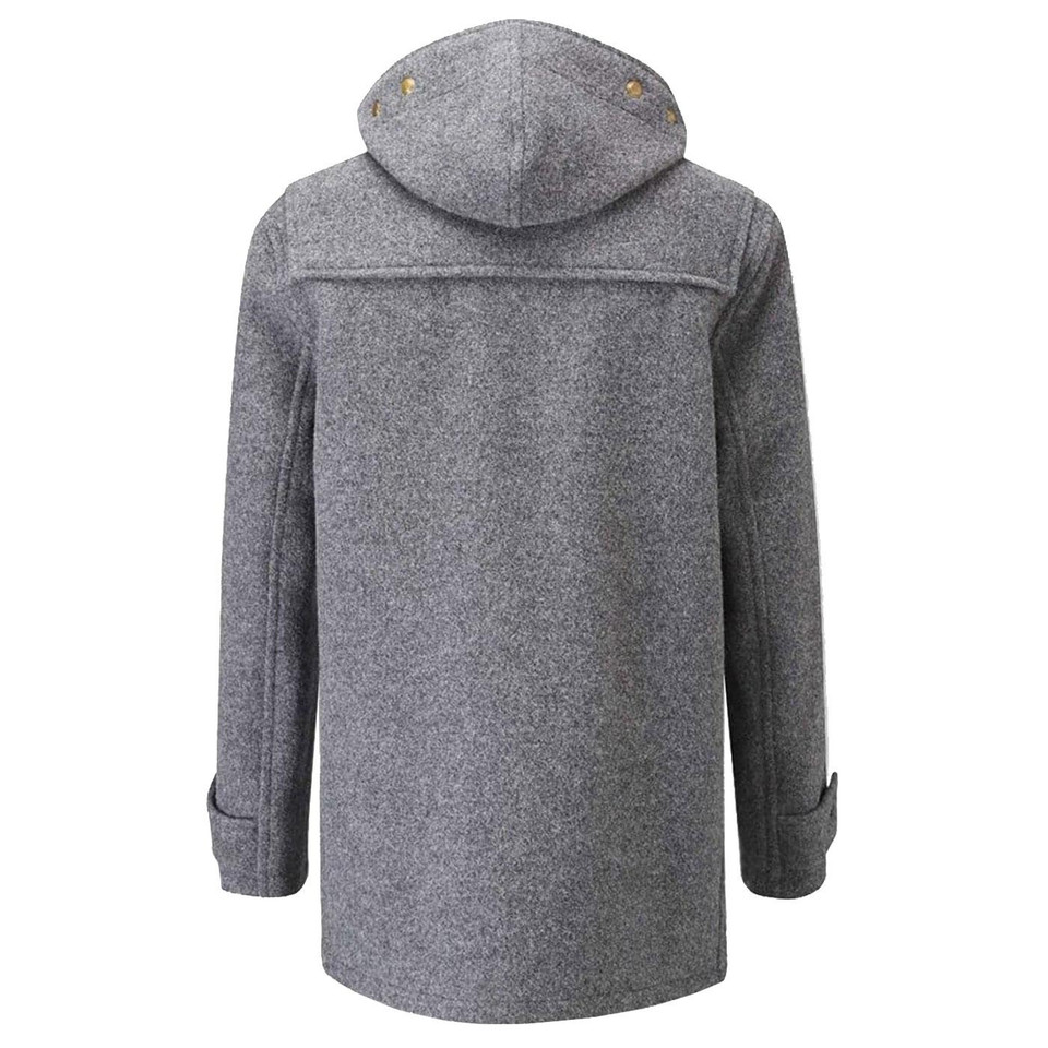 Gloverall Mid Monty Mod 60s Wool Duffle Coat in Grey