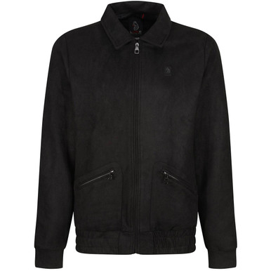 Magnus Luke Retro Collared Harrington Jacket Black