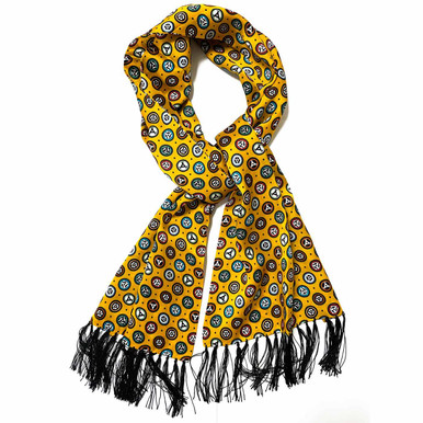 TOOTAL Spindle Spider Retro 60s Mod Silk Scarf GO