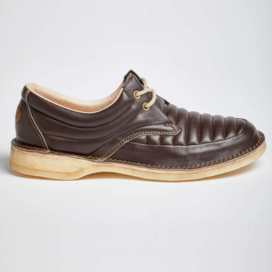 Pod Originals Jagger Retro Leather Quilted Shoes in Chestnut