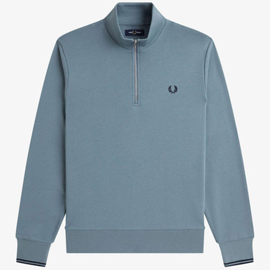 Fred Perry Retro 80s Half Zip Tipped Sweatshirt SB