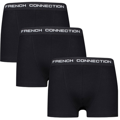 +French Connection 3-Pack Branded Boxers (Black)