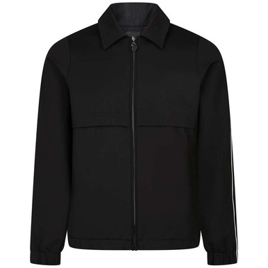 Luke Moonstone Zip Through Piped Sleeve Track Top in Black