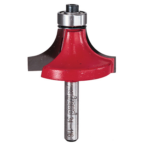 Freud® Round Over Bit, 1/2" Radius, 3/4" Carbide Height, 1/4" Shank, 2 ...