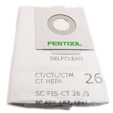 Festool© CT26 Self Cleaning Filter Bag, 5PK