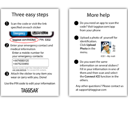 ICEID QR CODE WITH HELMET STICKER