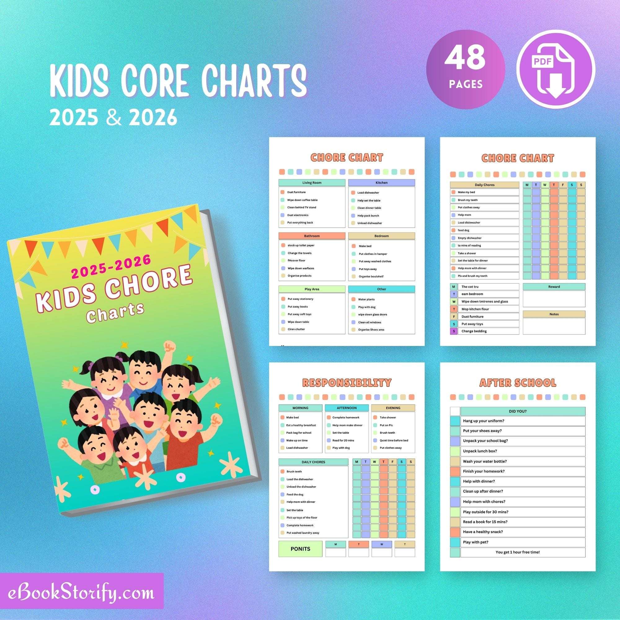 Kids Chore Charts 2025‑2026 - Fun Christian Responsibility System ...