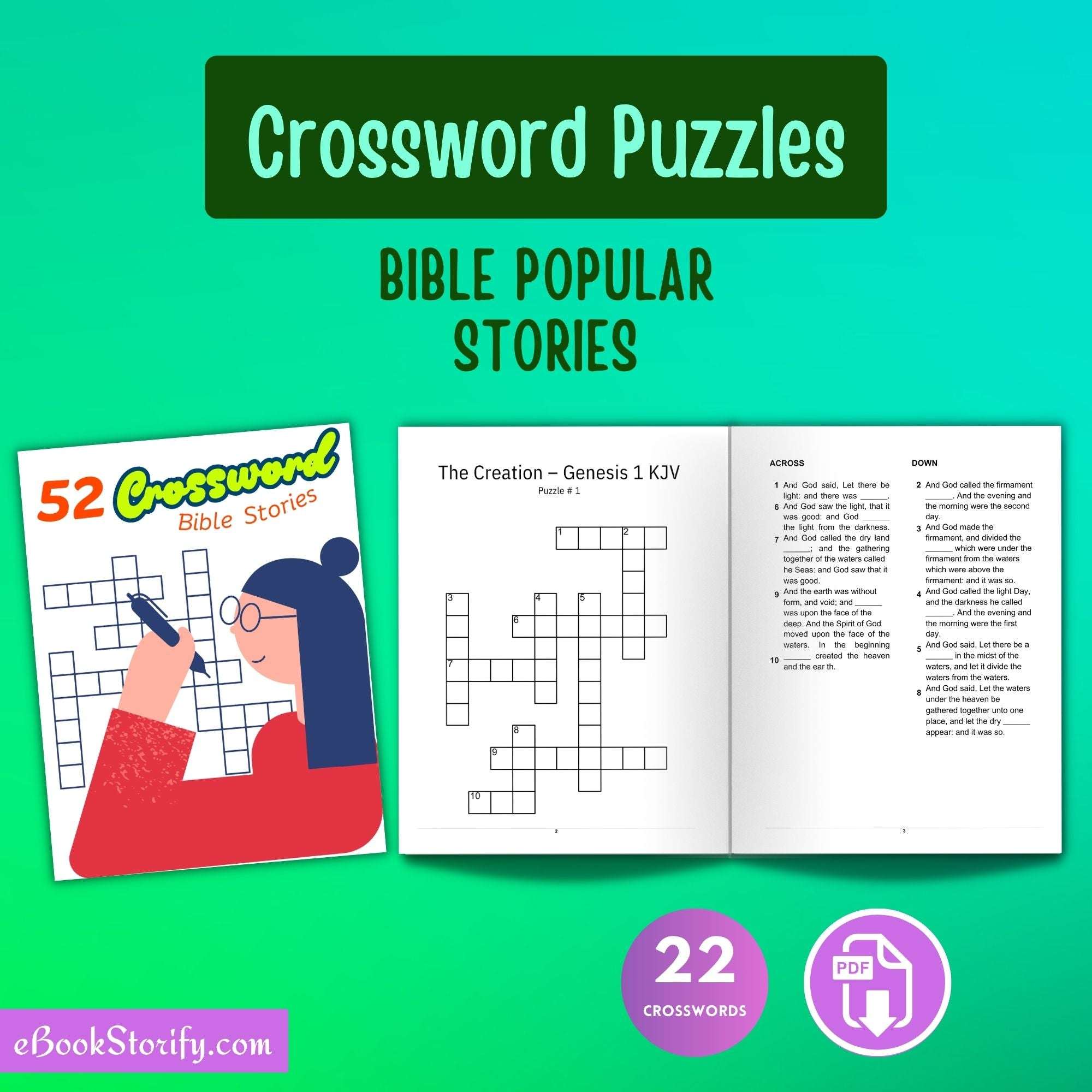 52 Bible Story Crossword Puzzles for Faith and Fun | eBookStorify