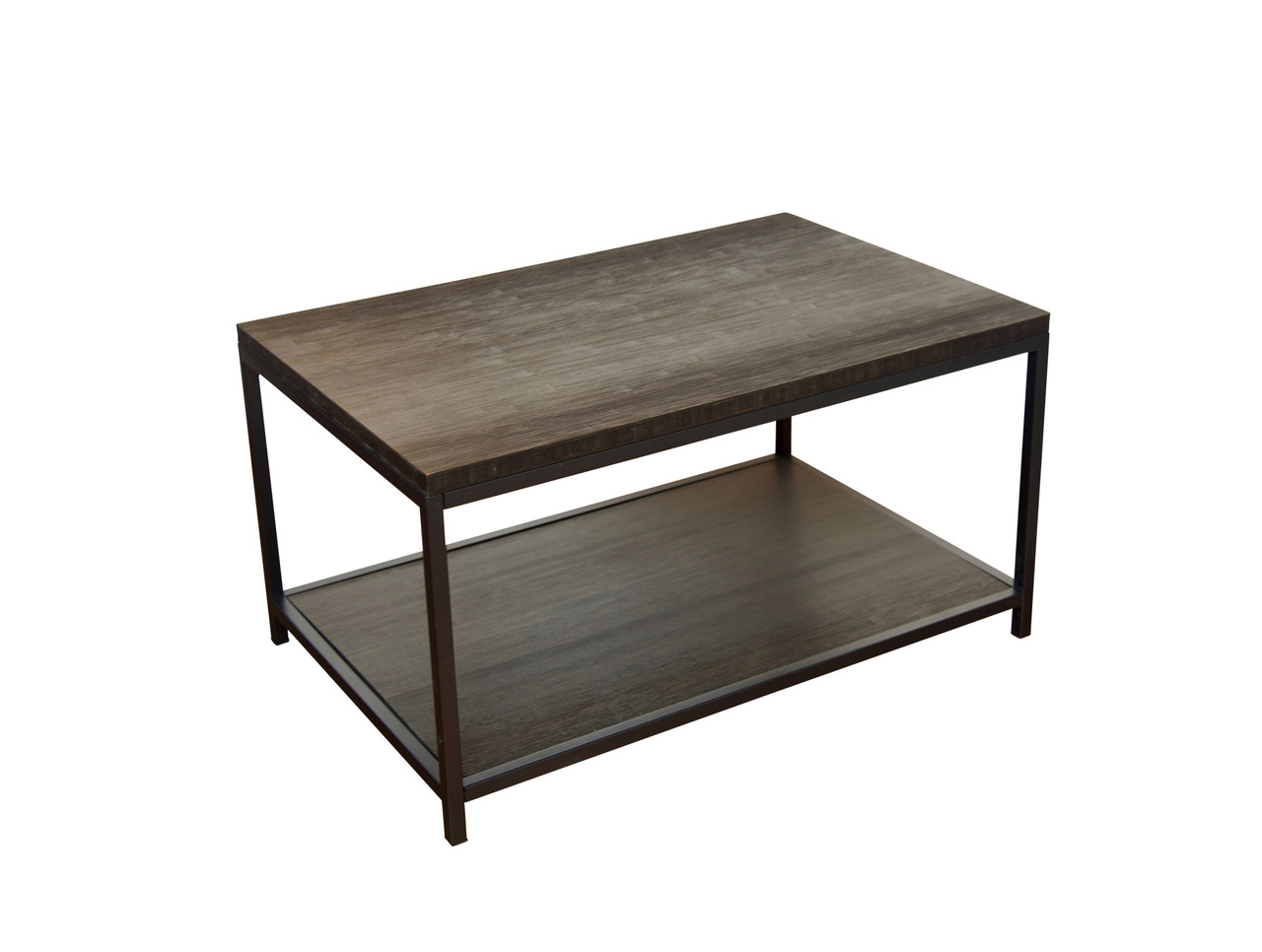 2 Tier Solid Bamboo Steel Frame Coffee Table Eccostyle