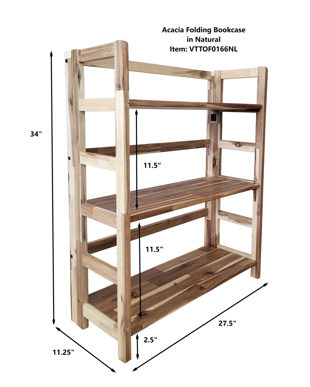 Acacia Folding Bookcase | Casual Contemporary Living