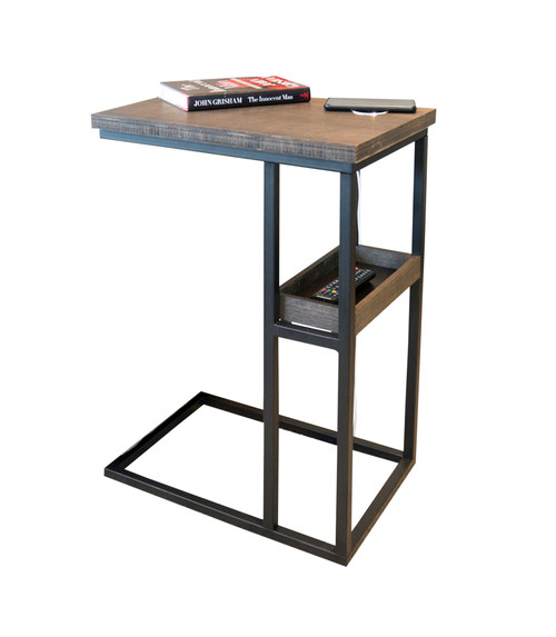 Bamboo Steel Frame C-Table with Charger | Casual Contemporary Living