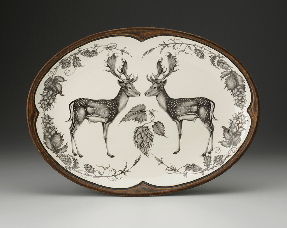 Oval Platter: Fallow Buck - Laura Zindel Design