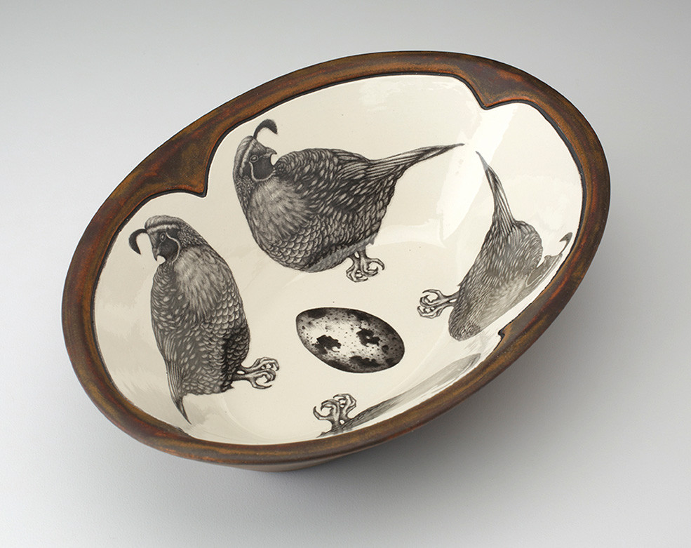 Large Serving Dish: Quail - Laura Zindel Design