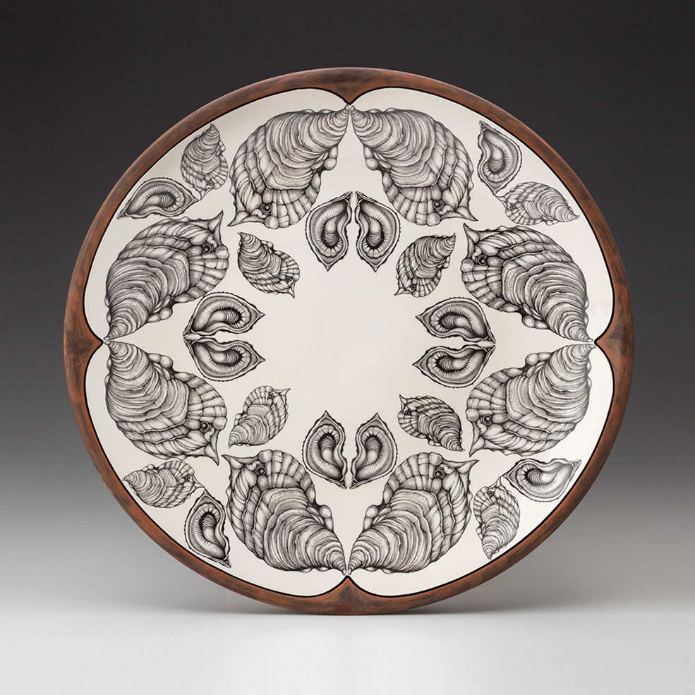Large Round Platter: Oyster - Laura Zindel Design