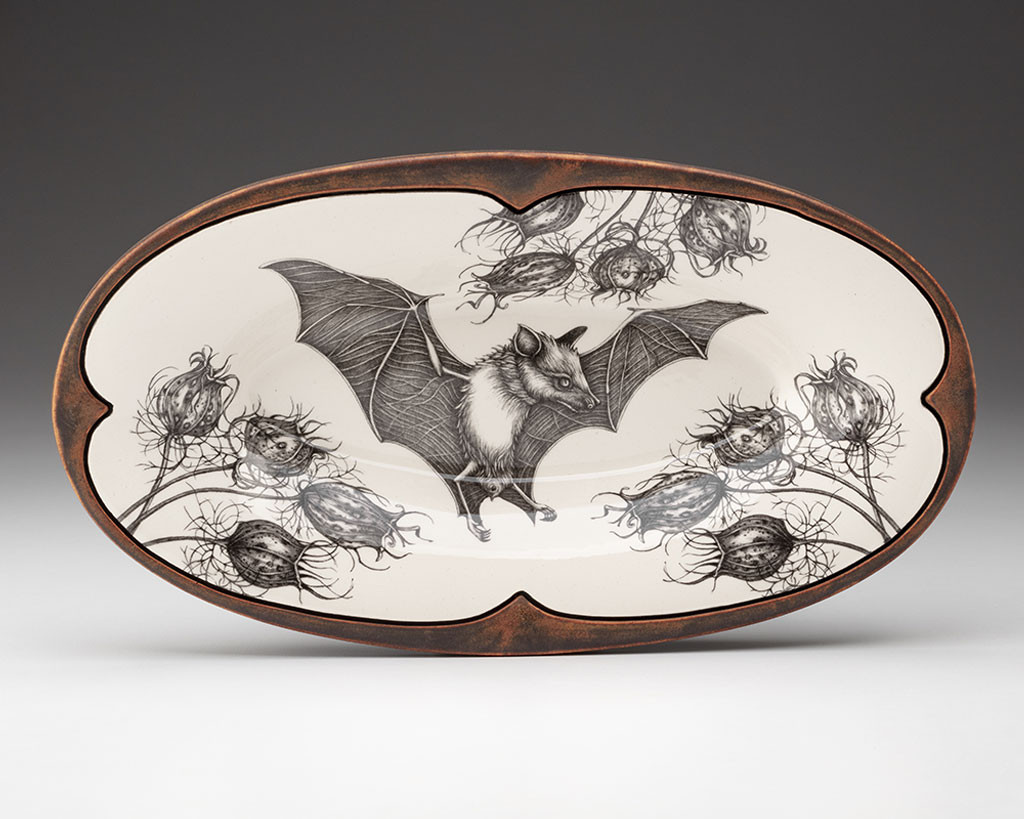 Oblong Serving Dish: Bat - Laura Zindel Design