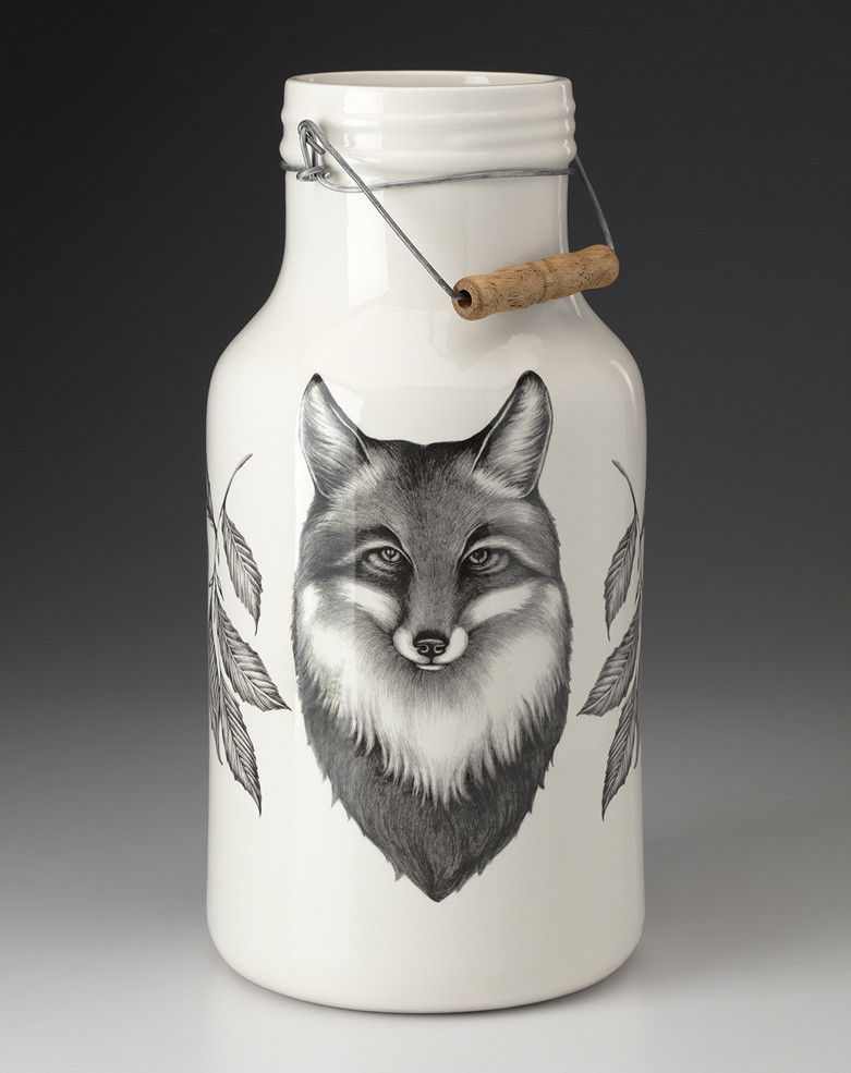 Jug with Handle: Fox Portrait - Laura Zindel Design
