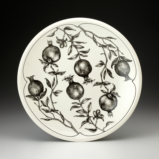 Large Round Platter: Pomegranate - Laura Zindel Design