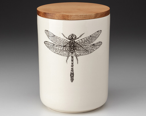 Medium Canister with Lid: Dragonfly - Laura Zindel Design
