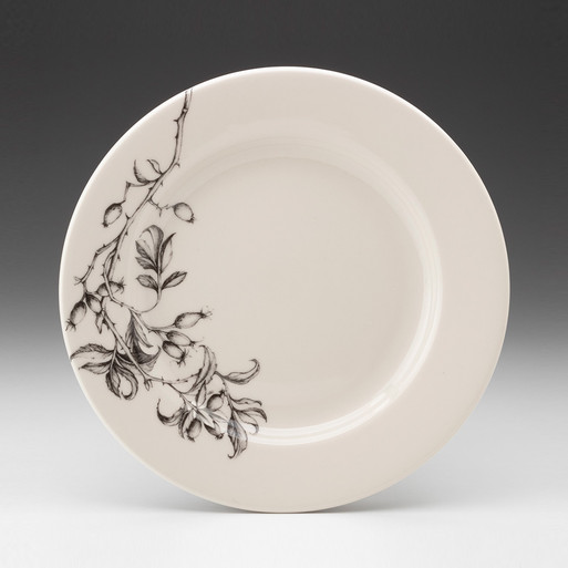 Dinner Plate: Rose Hip Branch - Laura Zindel Design