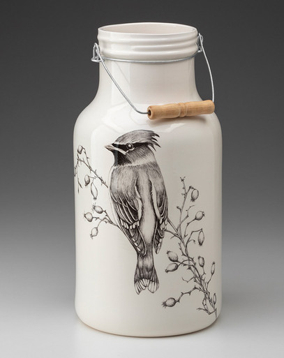 Jug with Handle: Waxwing - Laura Zindel Design