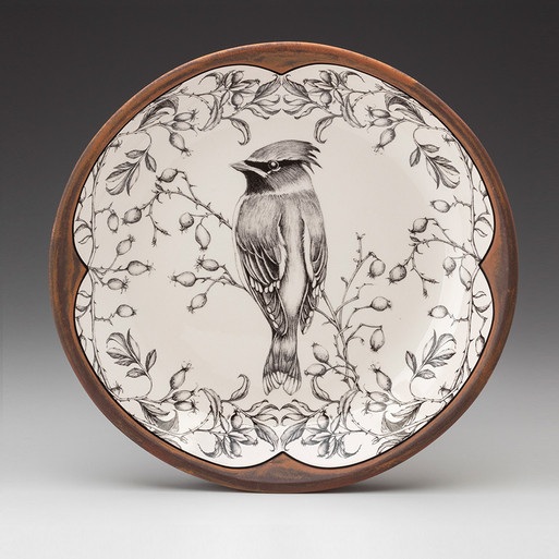 Small Round Platter: Waxwing - Laura Zindel Design