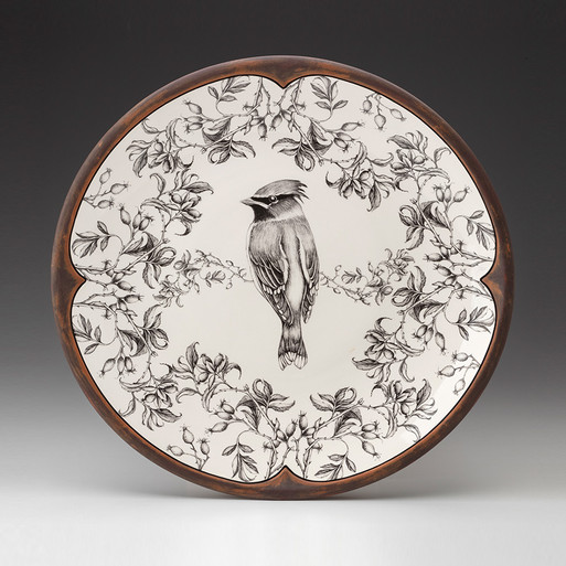 Large Round Platter: Waxwing - Laura Zindel Design