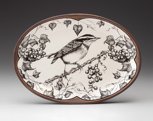 Oval Platter: Nuthatch - Laura Zindel Design