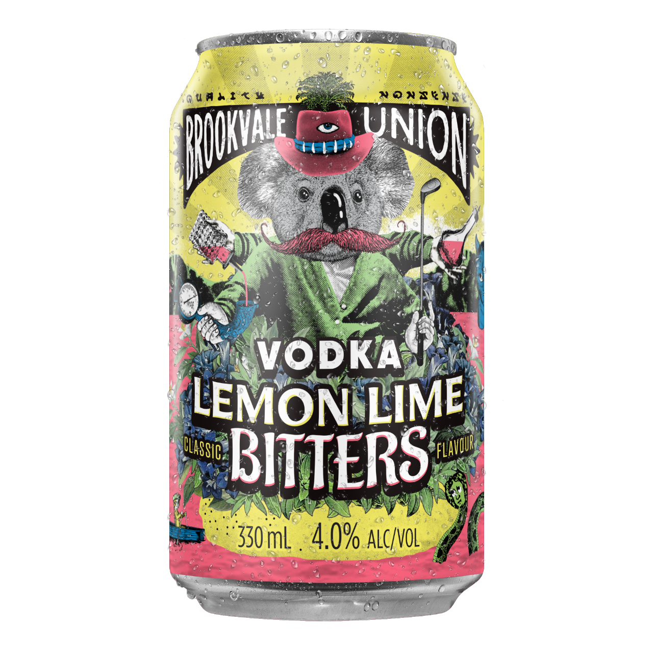 Brookvale Union Lemon, Lime and Bitters 330mL Cans 24 Pack - Drinks Cart