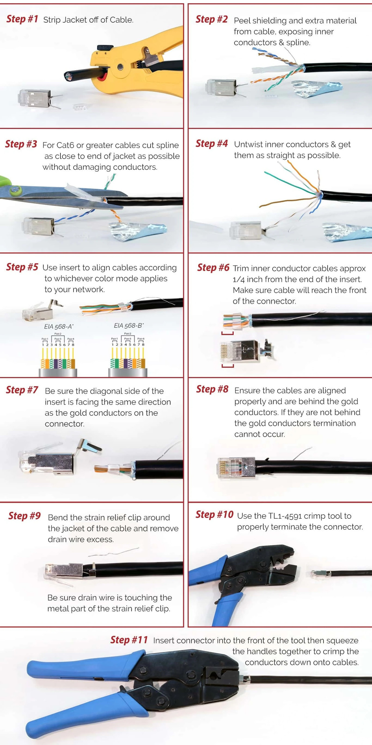 Rj45 Shielded Connectors - STP Cat 6a Plugs for Ethernet