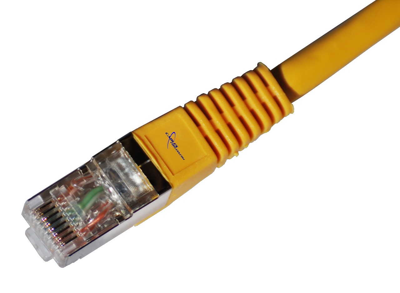Shielded CAT6 Cable - 50 Foot Yellow Cable w/ snagless boot