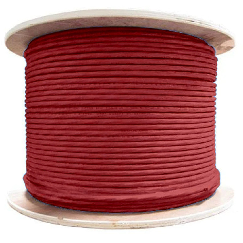 Cat6 Shielded Cable 1000 ft - Red Stranded Shielded 550Mhz