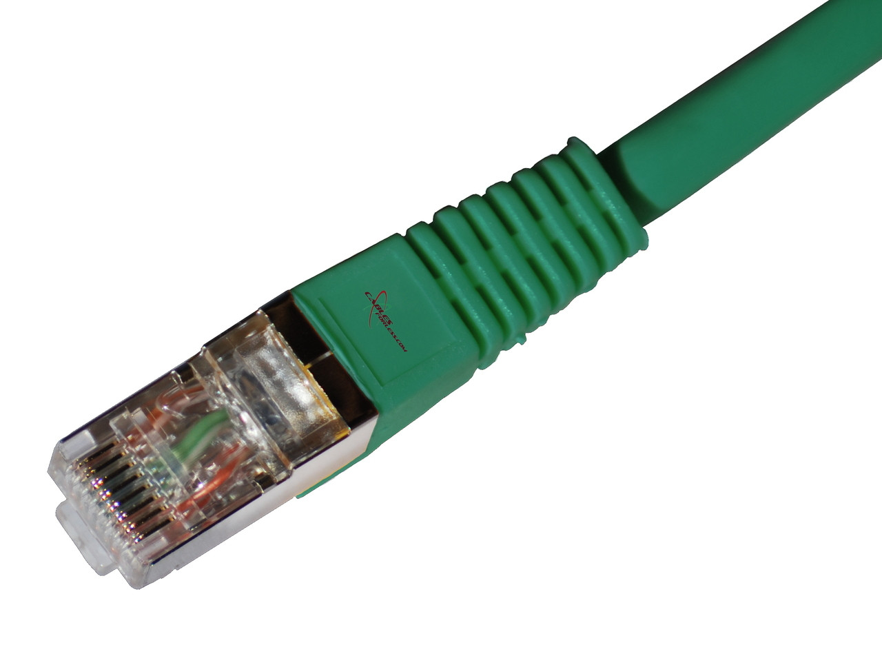 Shielded CAT 6 - 25 Foot Green STP Cable with snagless boots