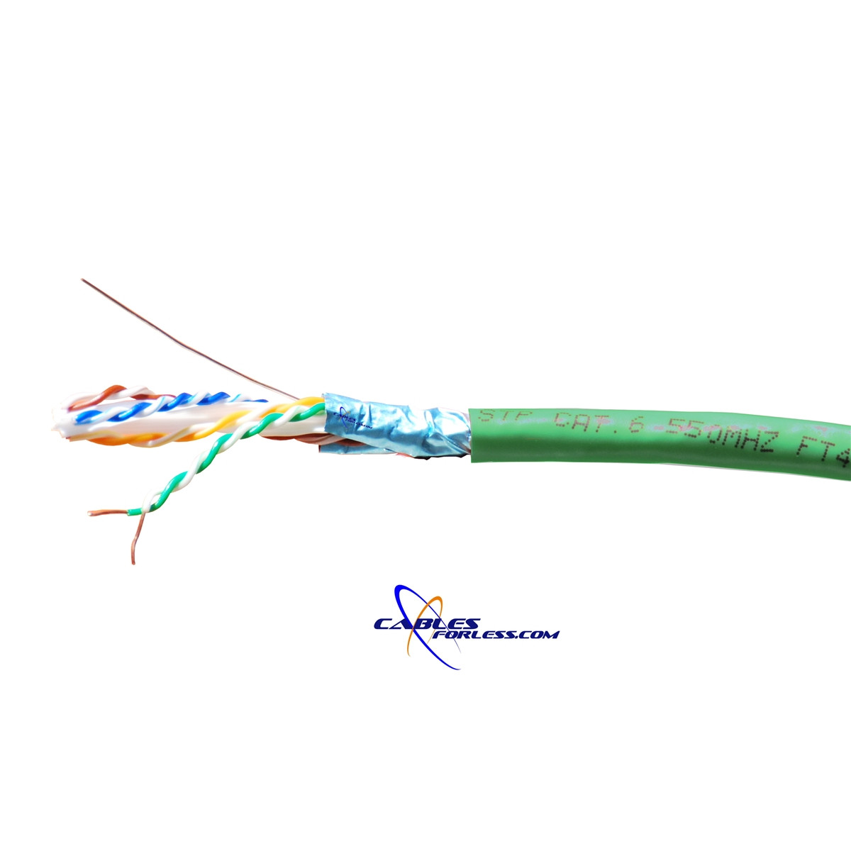 Shielded CAT 6 - 100 Foot Green STP Cable with snagless boot