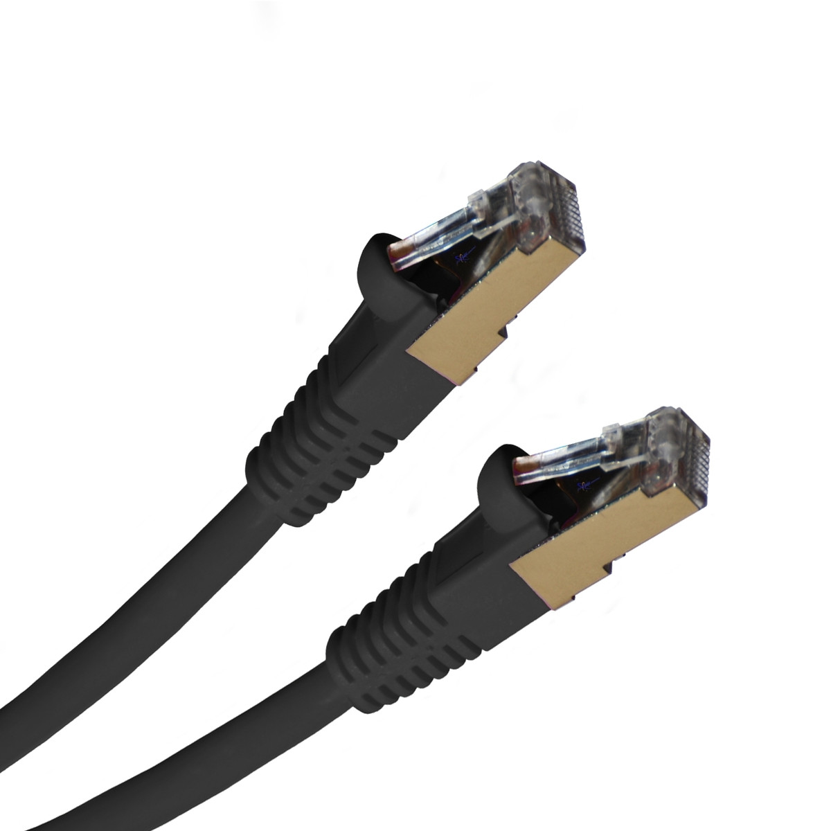 CAT 6 Shielded - 50 Foot Black STP Cable with snagless boots