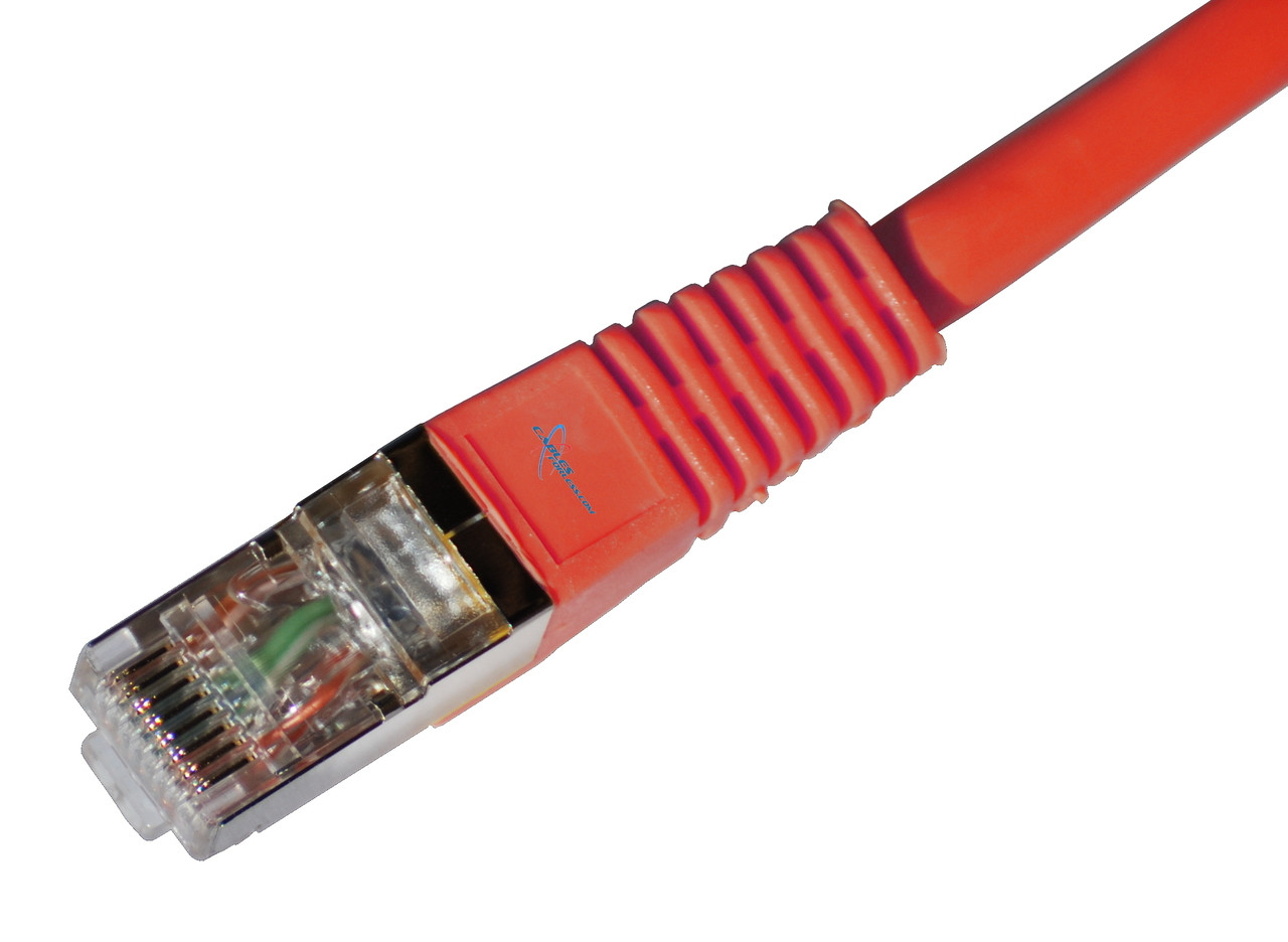 CAT 6 Shielded Cable - 100 Foot Red STP with snagless boots